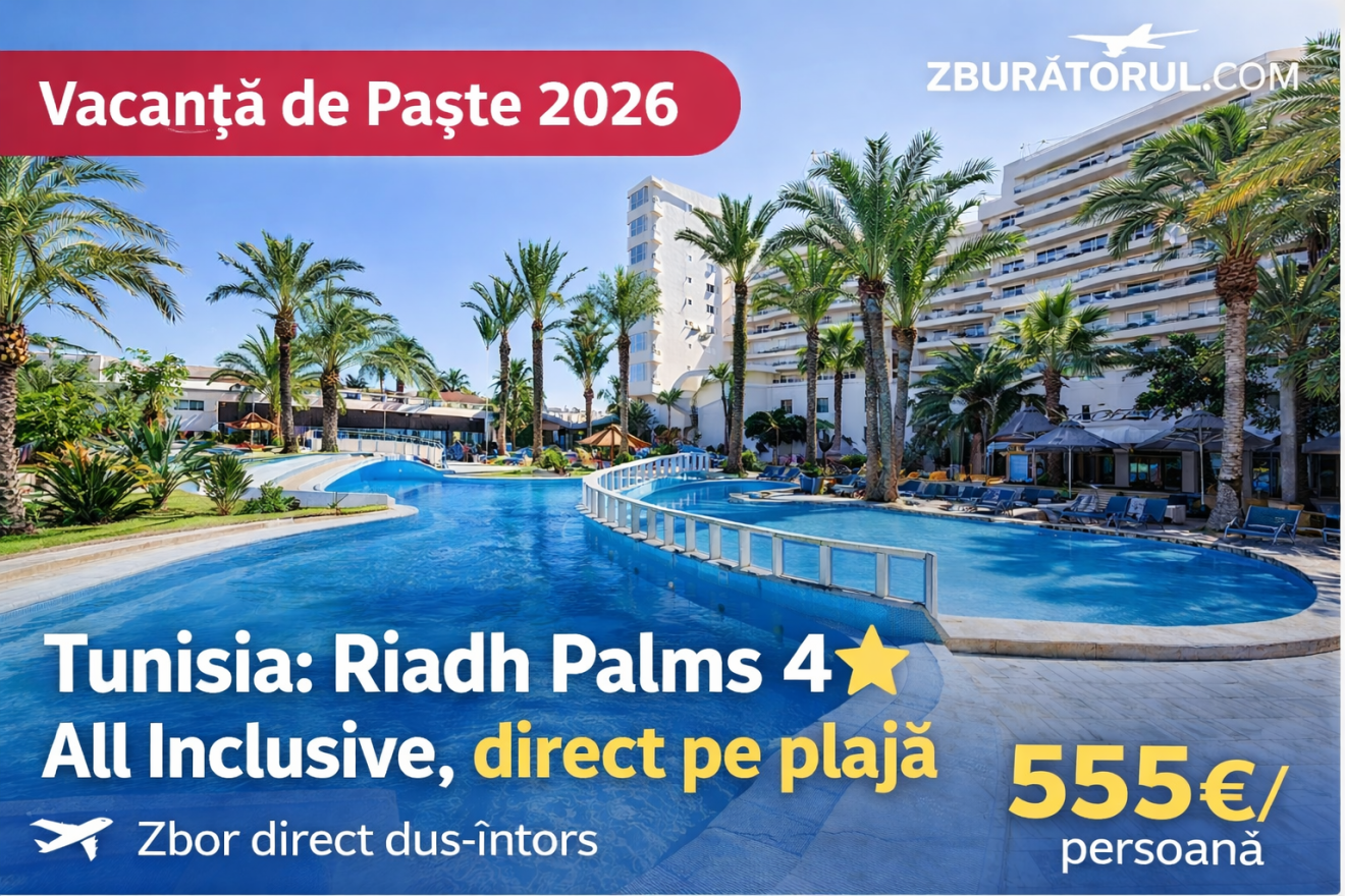 Vacanță de Paște 2026 în Tunisia: Riadh Palms 4★ All Inclusive, direct ...
