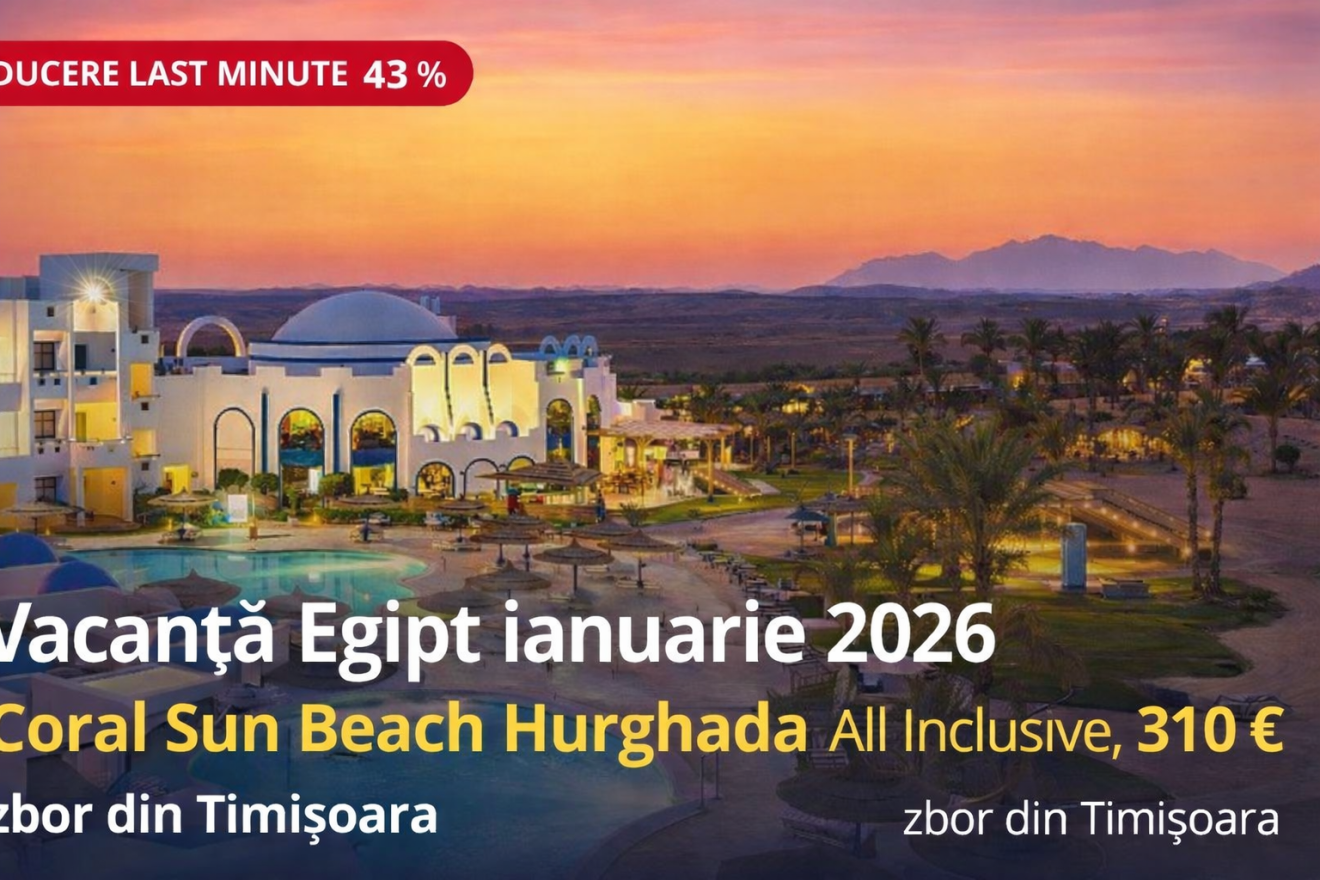 Vacanță Egipt 2026 – Coral Sun Beach Hurghada All Inclusive, 310 ...